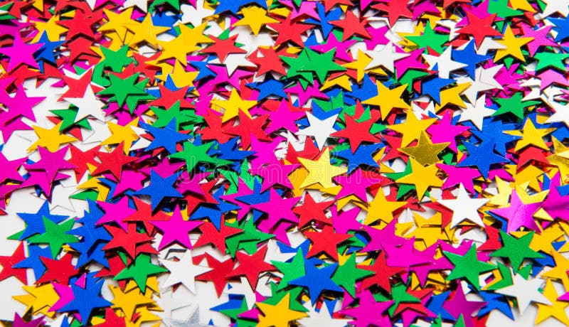 Confetti Background of Small Colored Stars Stock Image - Image of green ...