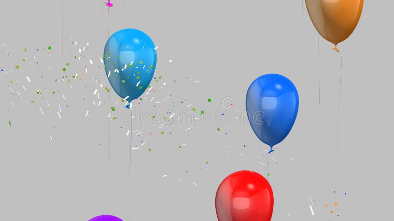 Confetti and Balloons Party on a Transparent Background Stock Video ...