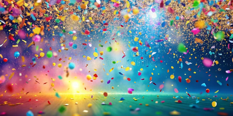 Confetti Celebration Rainbow Background, Digital Artwork, Festive ...