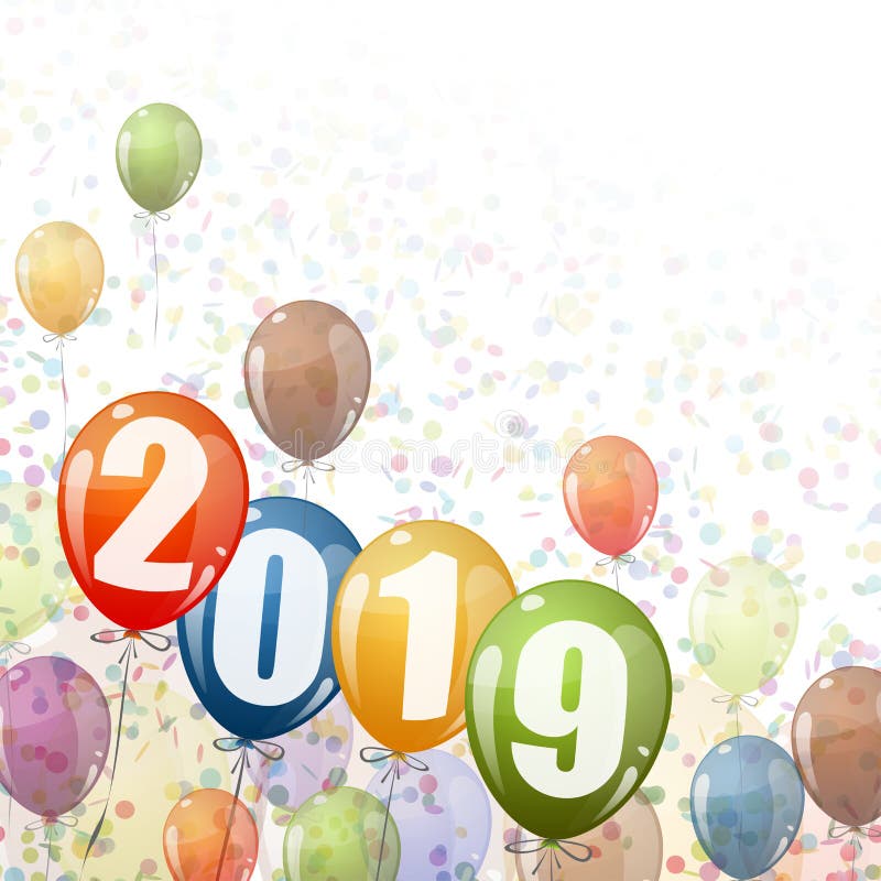 New Year 2019 balloons stock vector. Illustration of balloon - 134003341