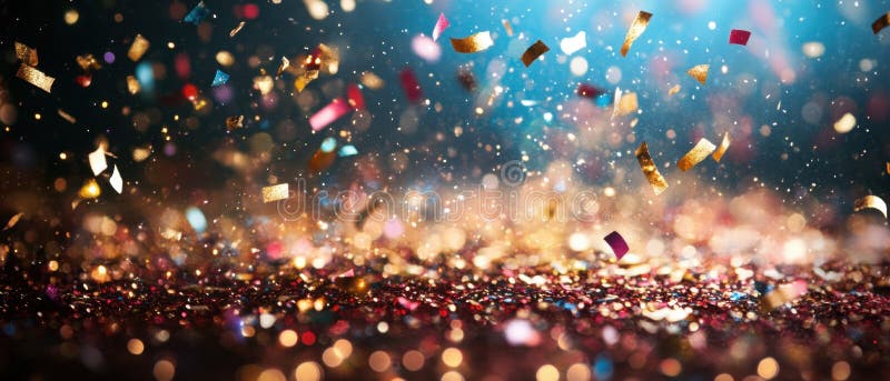 Confetti Drops on a Sparkling Surface Stock Image - Image of atmosphere ...