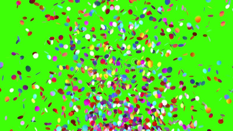 Multicolored Confetti Party Popper Explosion Isolated on Green Screen ...