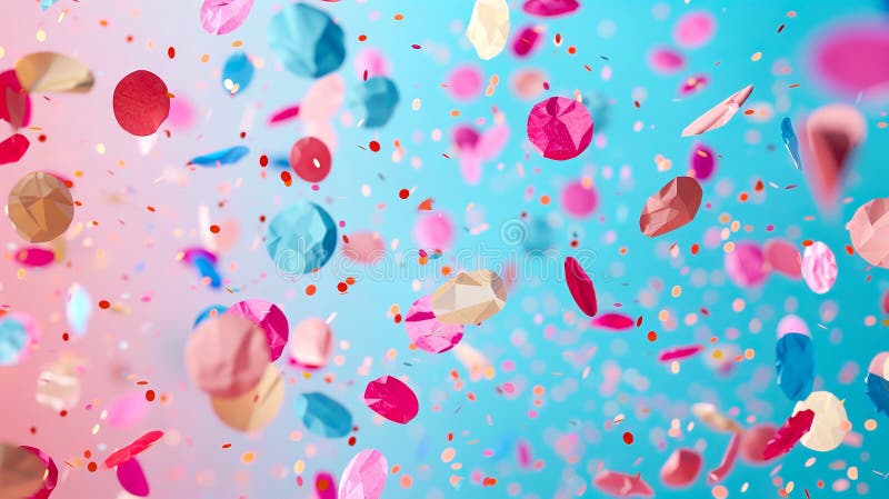 Confetti Falling on a Blue Background Stock Photo - Image of crystal ...
