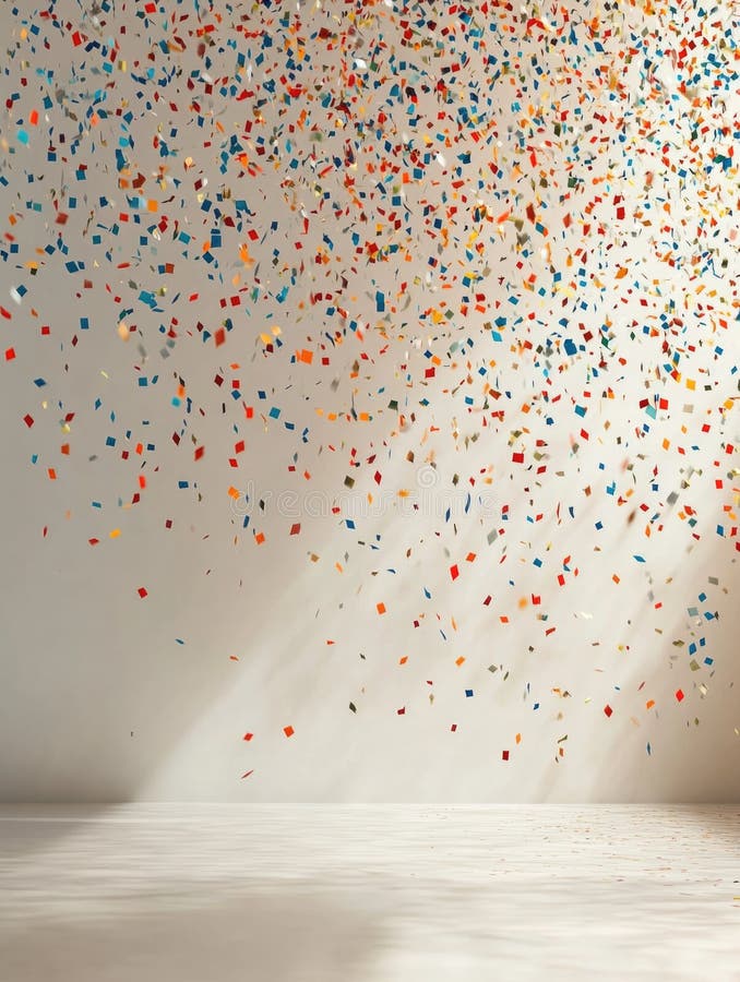 Confetti Falling from Ceiling Stock Photo - Image of joyous, generated ...
