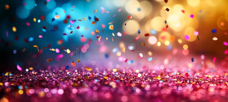 Confetti Falls on a Shiny Surface. Stock Photo - Image of gathering ...