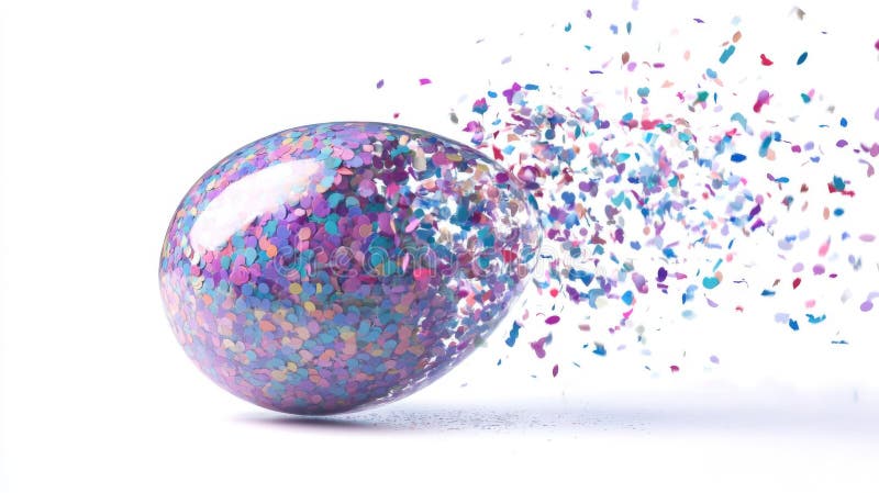 Confetti Filled Balloon Exploding into Colorful Celebration Stock ...