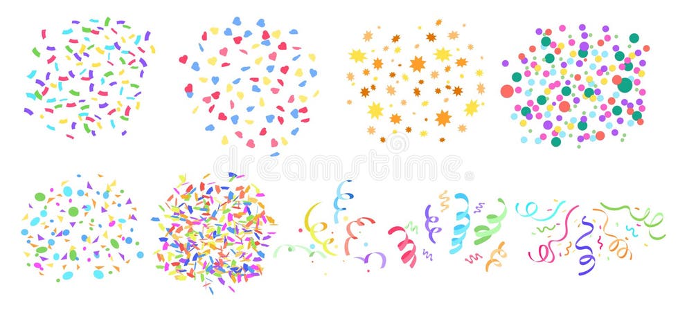 Confetti Flat Original Set for Parties Stock Vector - Illustration of ...