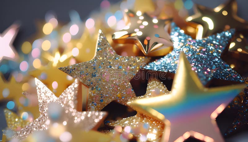 Confetti Gold Stars , Sparkling, Glitter Stock Illustration ...