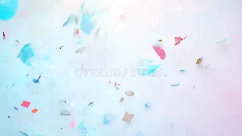 Confetti and Happy Birthday Text Animation with Pastel Background Stock ...