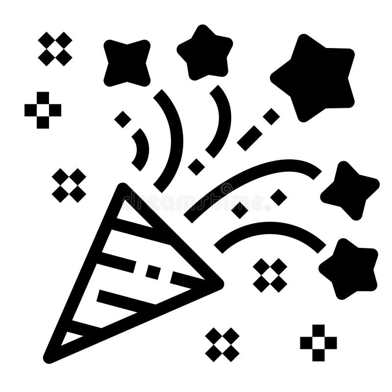 Confetti icon solid vector stock vector. Illustration of entertainment ...