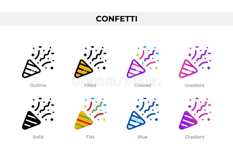 Confetti Icons in Different Style. Confetti Icons Set. Holiday Symbol ...