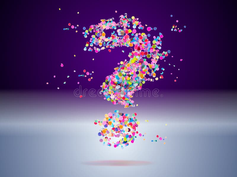 Confetti Illustration Surprise, Question Mark,? Stock Illustration ...