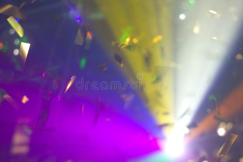 Confetti in lights stock photo. Image of dance, yellow - 33160540