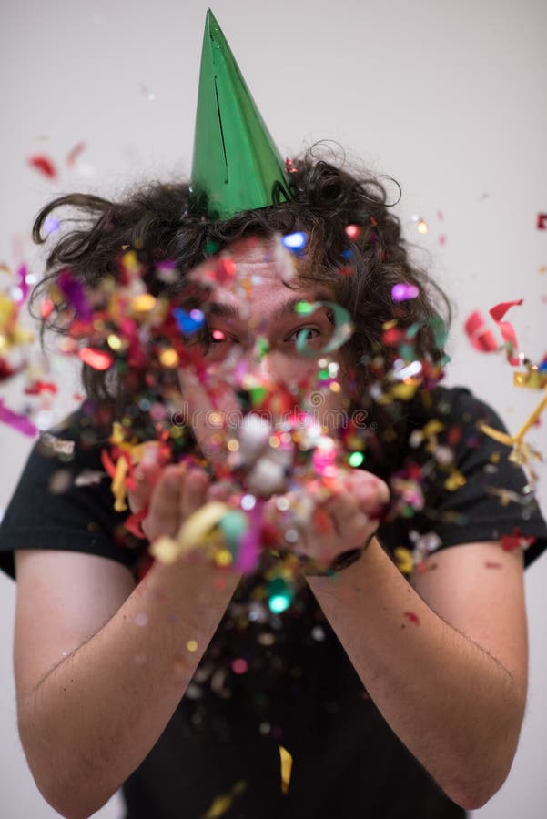 Confetti man on party stock image. Image of event, disco - 80998315