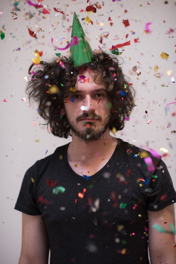 Confetti man on party stock image. Image of holiday, disco - 81000129