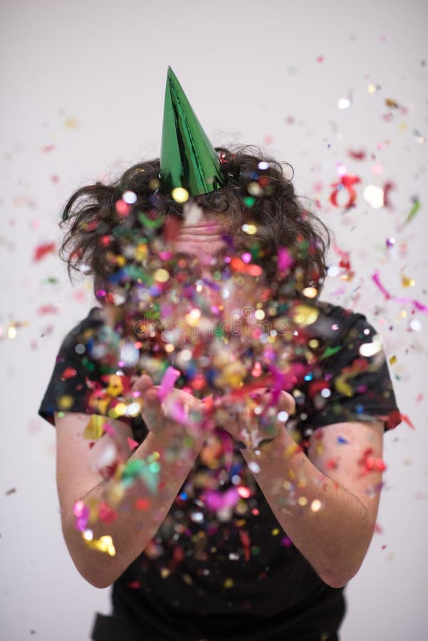 Confetti man on party stock image. Image of celebration - 81006531
