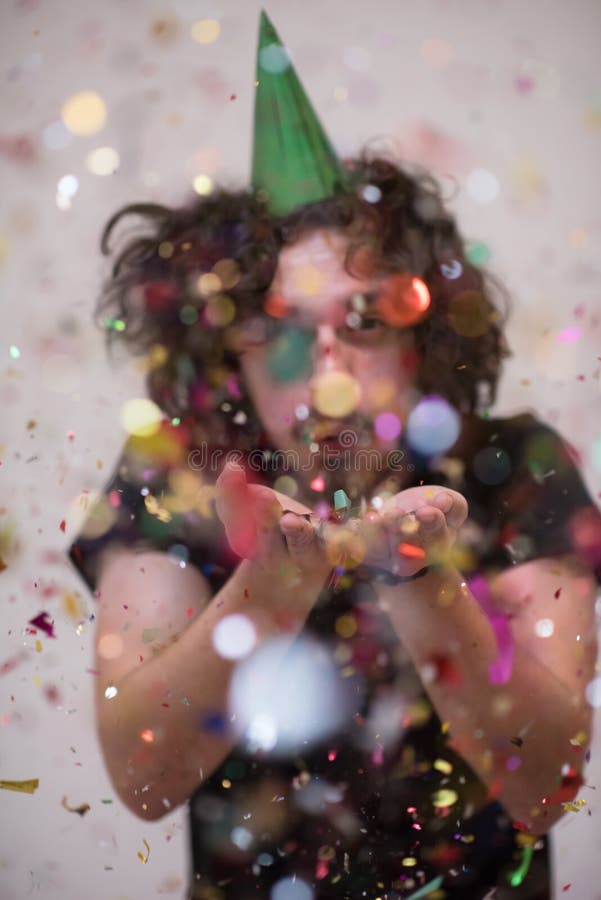 Confetti man on party stock photo. Image of happiness - 81022574