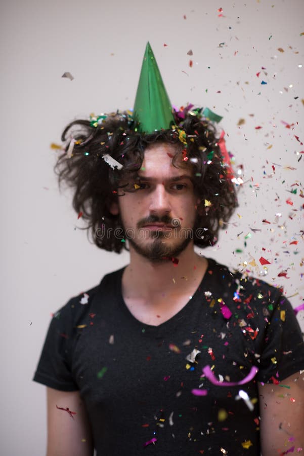 Confetti man on party stock image. Image of male, club - 81108843
