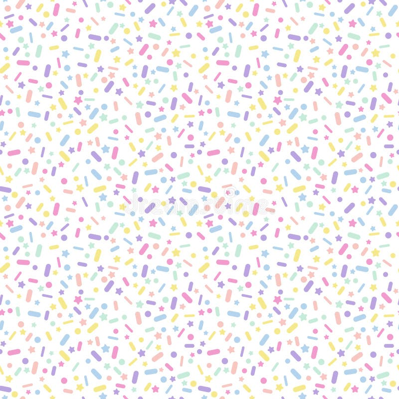 Rainbow Confetti Seamless Pattern Stock Illustration - Illustration of ...
