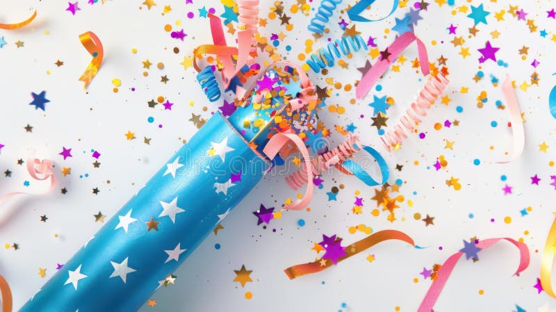 The Confetti Party Popper.AI Generated Image Stock Image - Image of ...
