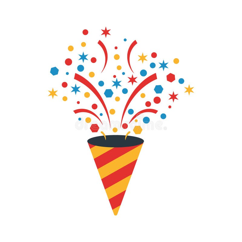 Confetti Party Popper Icon Vector, Logo Illustration Isolated on White ...