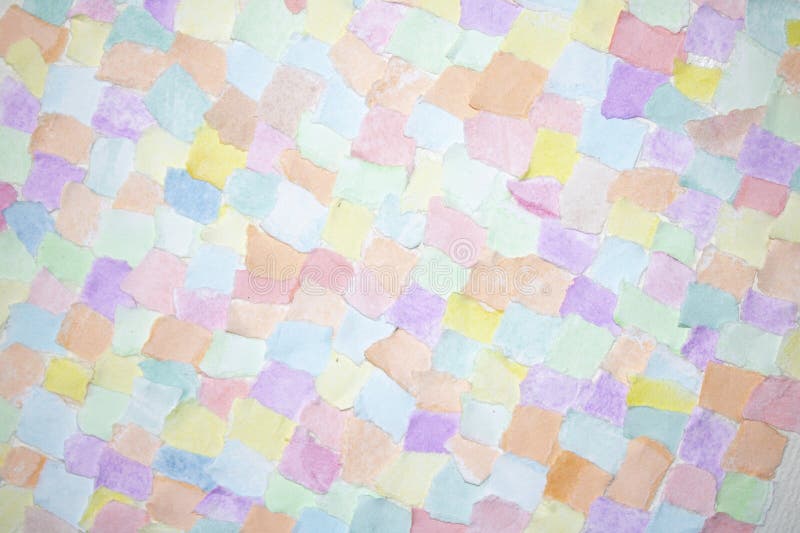 Confetti Patchwork Ripped and Torn Pieces of Watercolour Pastel Paper ...