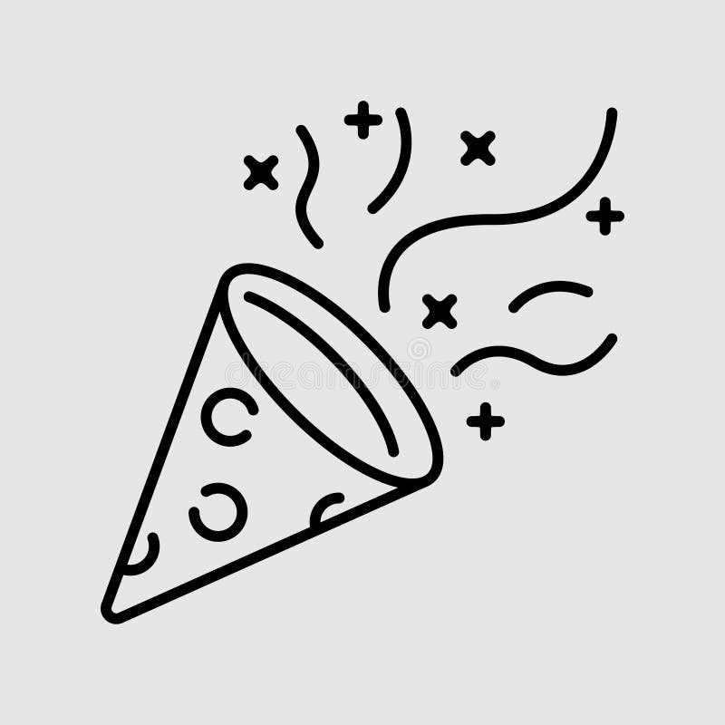 Confetti Popper Birthday Icon Stock Vector - Illustration of ...