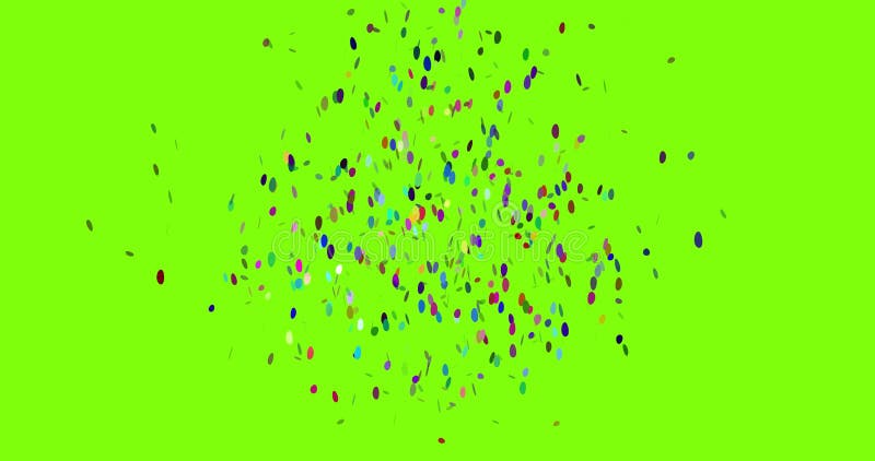 Confetti Popper Explosion and Falling, Animation on Green Screen Stock ...