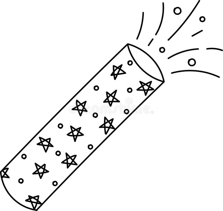 Confetti Popper Firecracker Lined Stock Vector - Illustration of ...