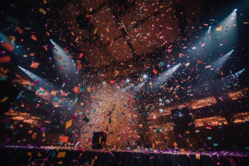 Confetti Raining Down from the Ceiling in Dazzling Display Stock ...
