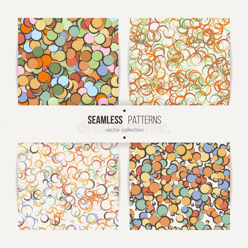 Confetti Seamless Patterns Set. Stock Vector - Illustration of boho ...