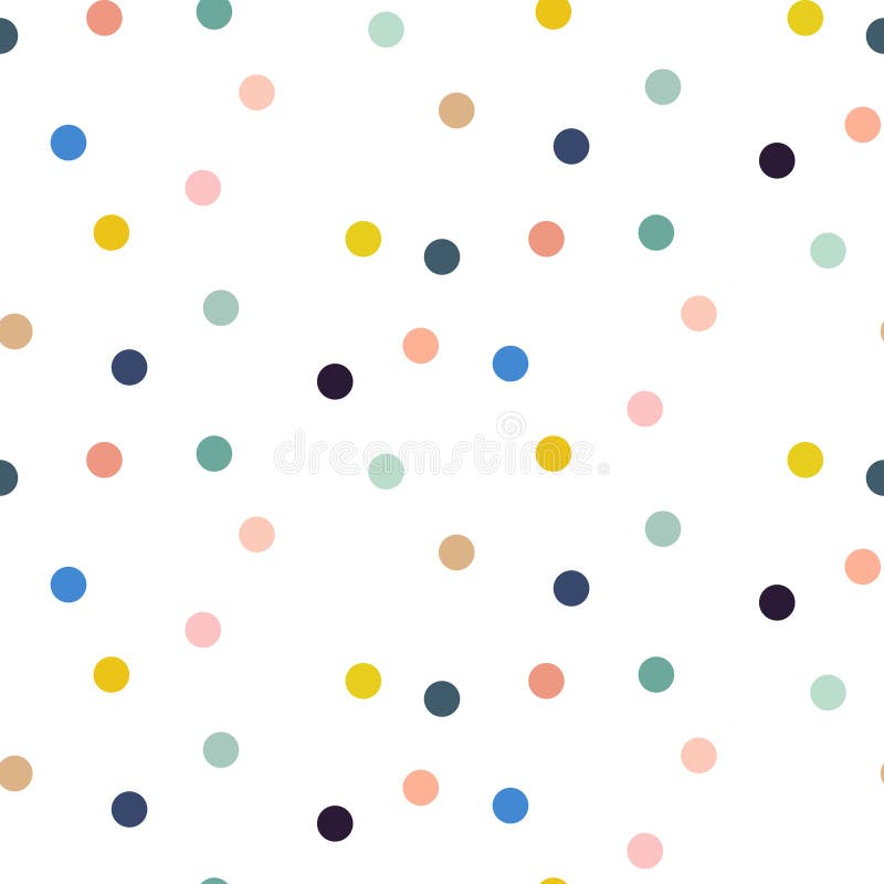 Confetti Seamless Vector Pattern. Colorful Circles Texture. Stock ...