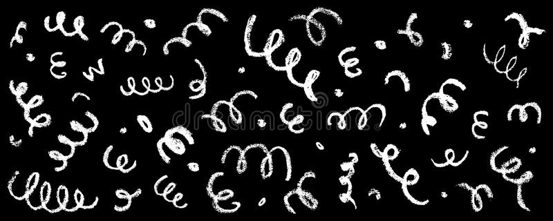 Crayon Squiggle Scribble Stain Set. Vector Stock Hand Draw Brush Stroke ...