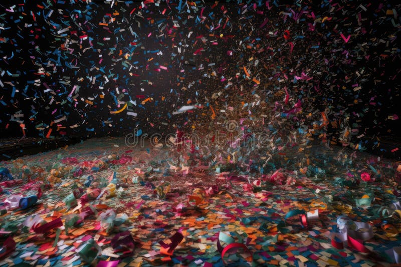 Confetti Storm, with Continuous Stream of Colorful Confetti Raining ...