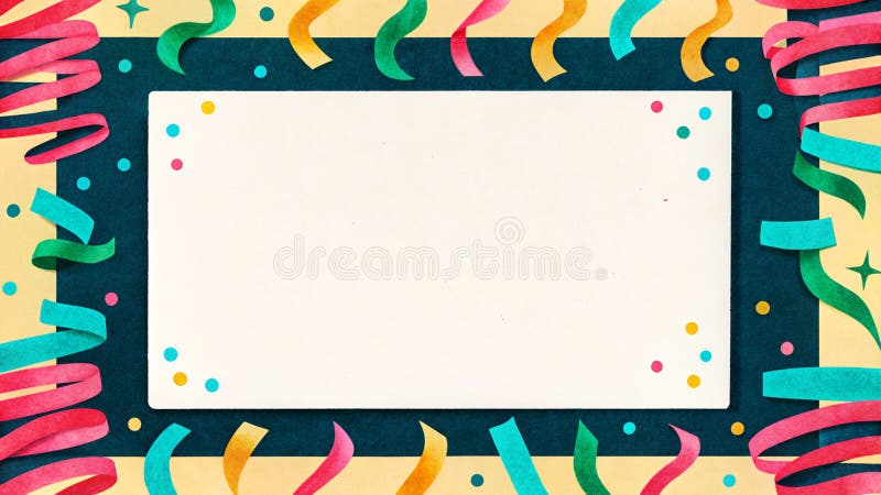 Confetti and Streamers Border with Paper Texture and Dynamic Harmony ...