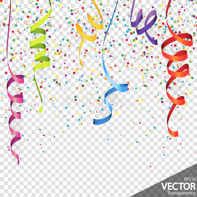 Confetti and Streamers Party Background Stock Vector - Illustration of ...