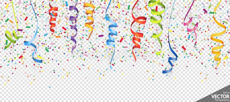 Confetti and Streamers Party Background Stock Vector - Illustration of ...