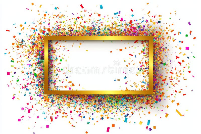 Confetti Surrounds a Picture Frame, Making it Perfect for Joyful Events ...