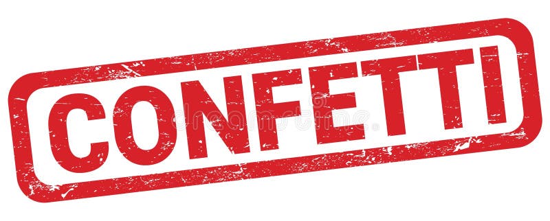 CONFETTI Text Written on Red Rectangle Stamp Stock Illustration ...