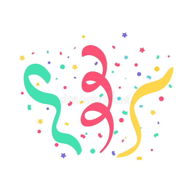 Confetti Vector. Colorful Rolls of Paper Confetti Floating from the ...