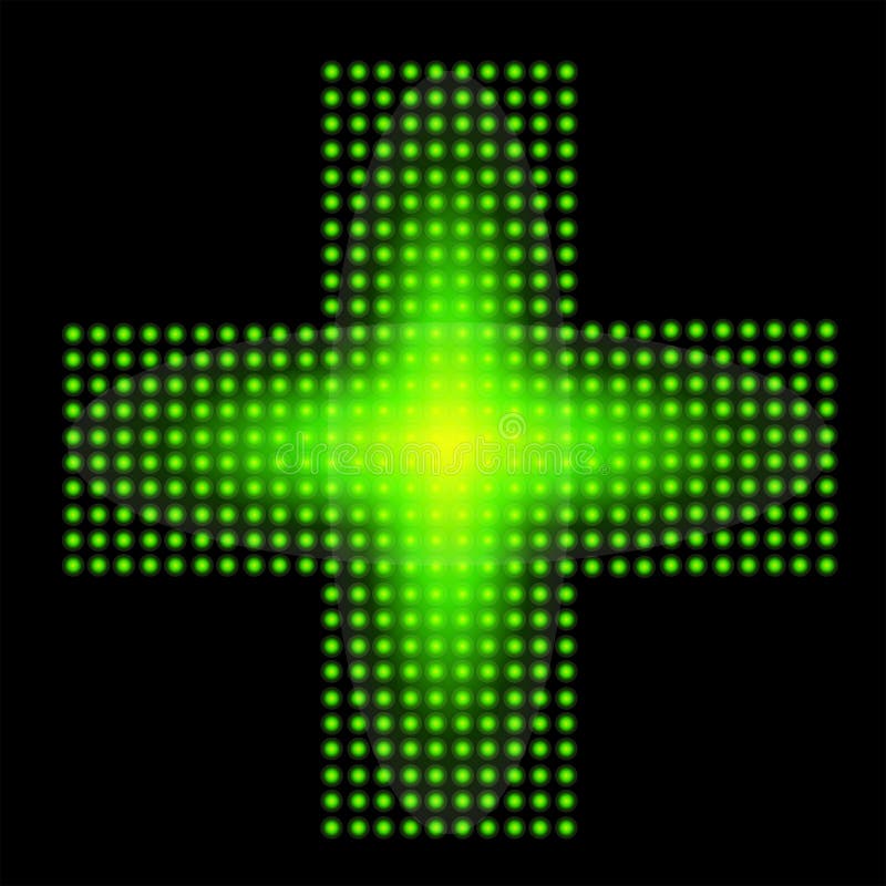 Green Plus Sign on Black Background Stock Vector - Illustration of ...