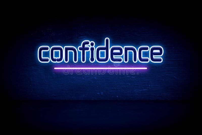 Confidence - Blue Neon Announcement Signboard Stock Illustration ...