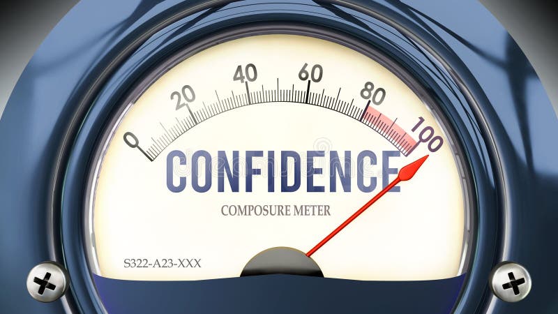 Confidence and Composure Meter that is Hitting a Full Scale, Showing a ...