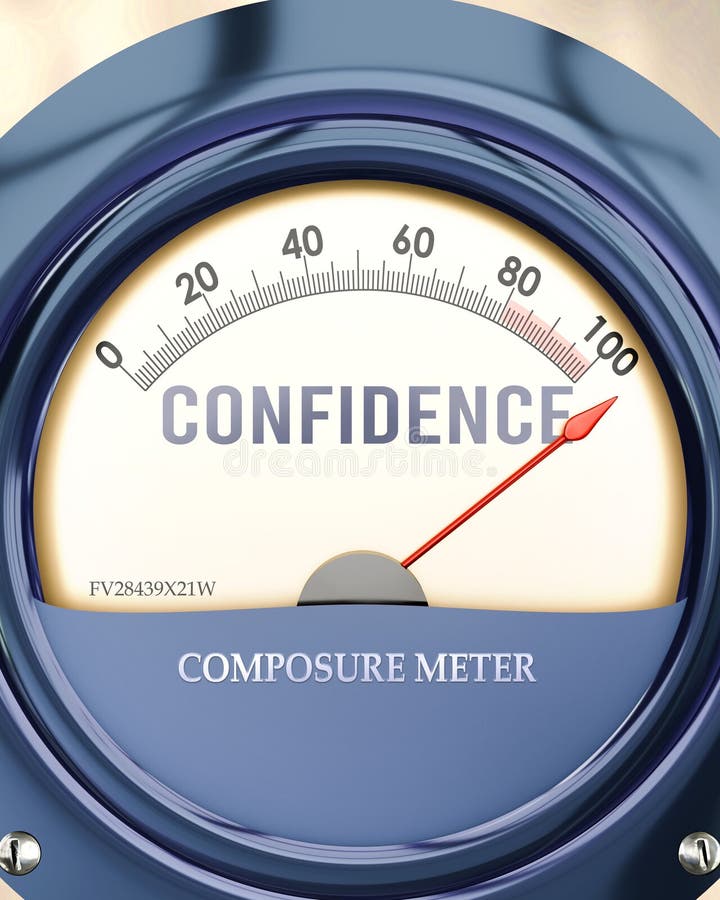 Confidence and Composure Meter that is Hitting a Full Scale, Showing a ...