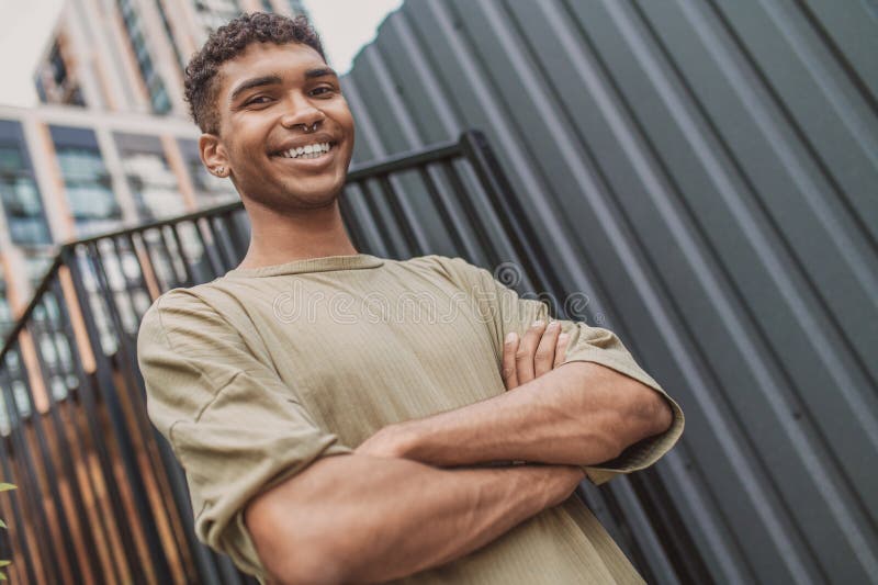 Handsome Young Guy Looking Confident and Smiling Stock Image - Image of ...