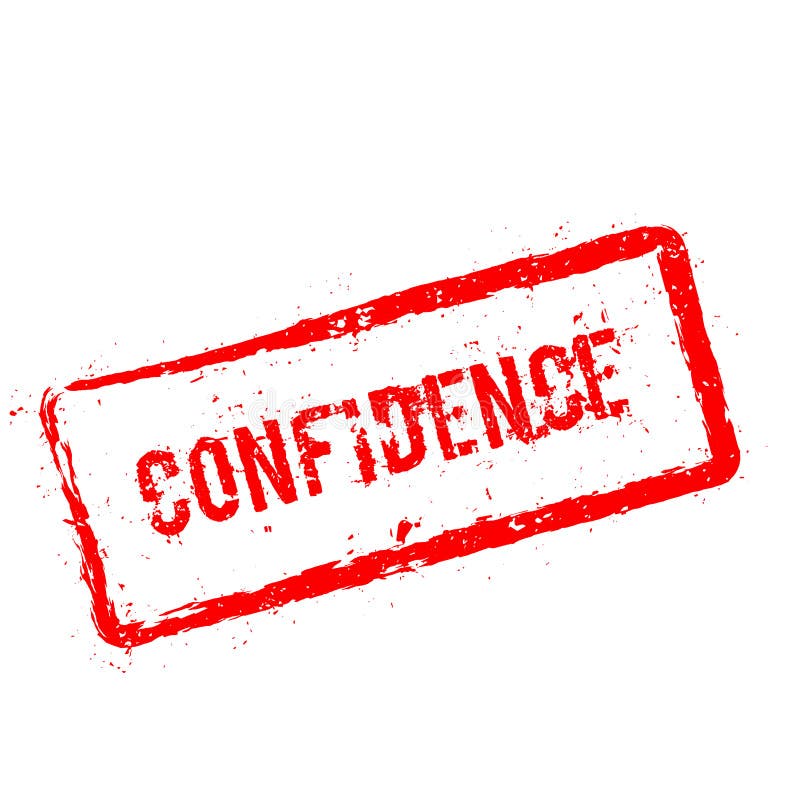 CONFIDENCE Red Rubber Stamp Isolated on White. Stock Vector ...