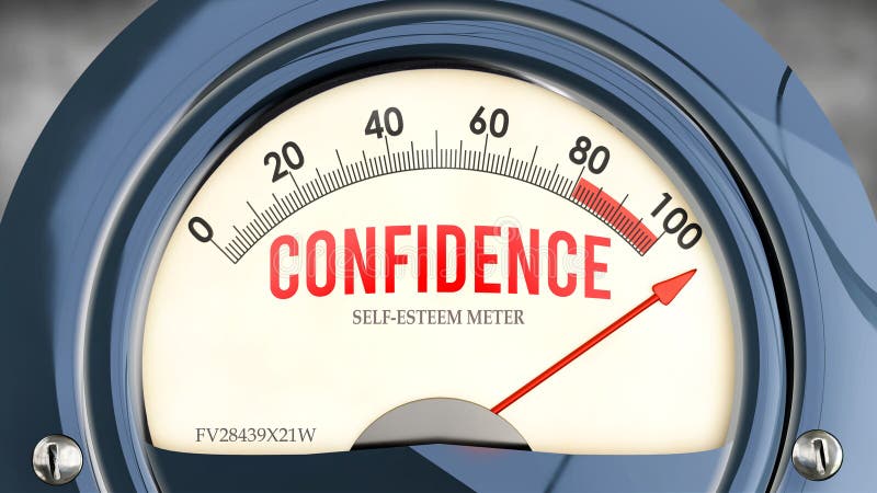 Confidence Level Meter, Measuring Scale. Confidence Speedometer ...