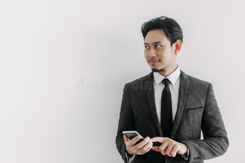 Confidence and Successful Face of Businessman Use Phone Application ...