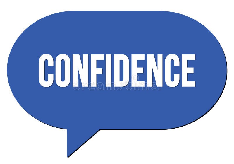 CONFIDENCE Text Written in a Blue Speech Bubble Stock Illustration ...