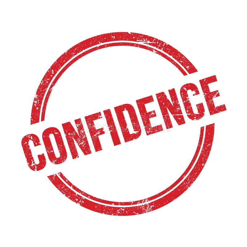 CONFIDENCE Text Written on Red Grungy Round Stamp Stock Illustration ...